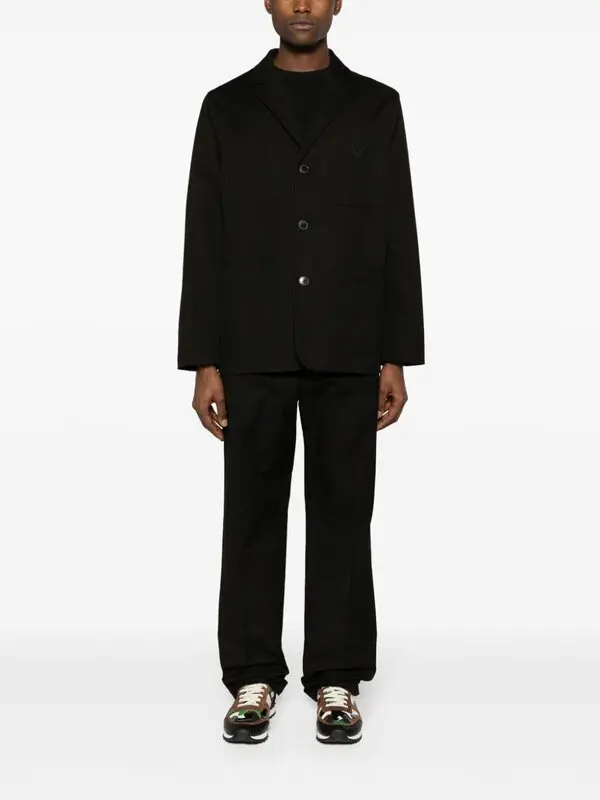 Valentino Garavani V-detail Canvas Trousers - Black