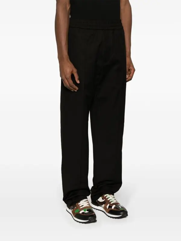 Valentino Garavani V-detail Canvas Trousers - Black