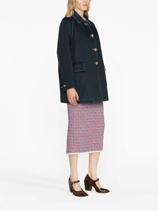 Thom Browne Rwb-stripe Cropped Car Coat