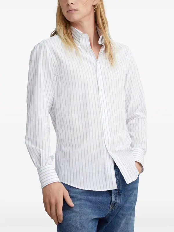 Brunello Cucinelli Striped Cotton Shirt - White