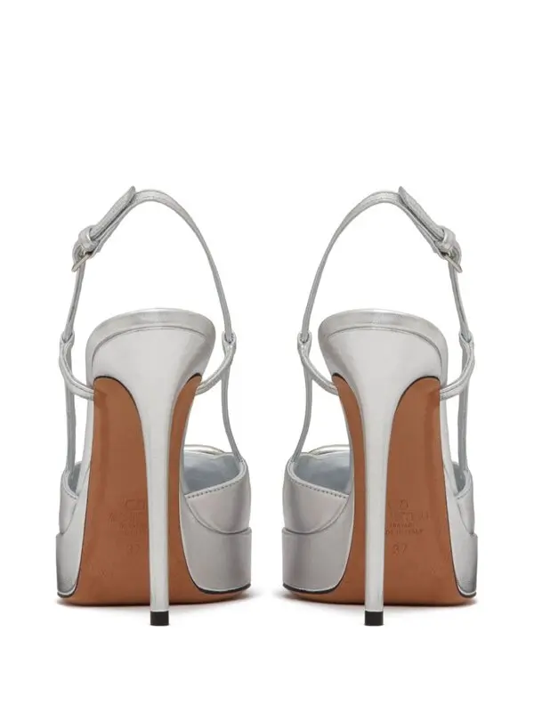 Valentino Garavani Vlogo Metallic Leather Pumps