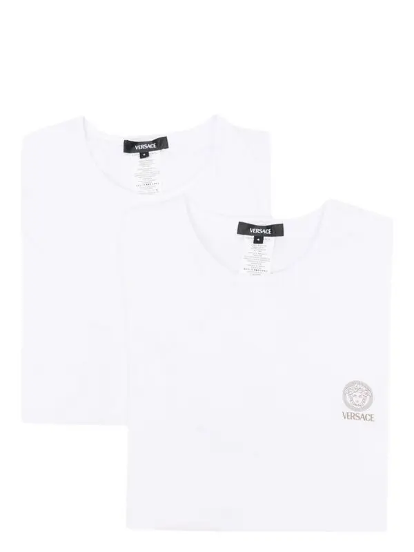 Versace Logo-print Cotton T-shirts - White