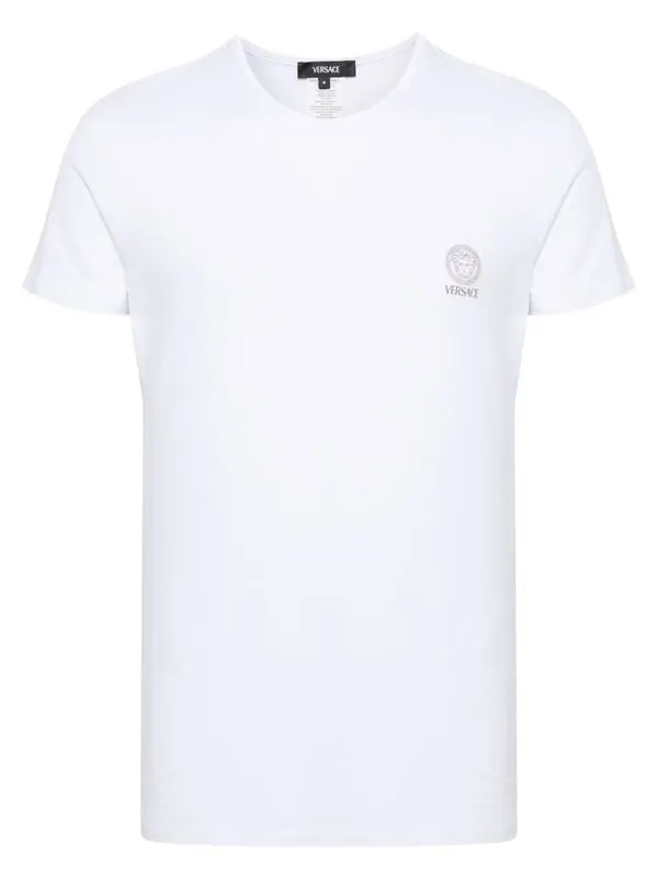 Versace Logo-print Cotton T-shirts - White