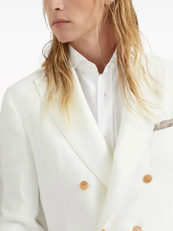 Brunello Cucinelli Double-breasted Linen Blazer