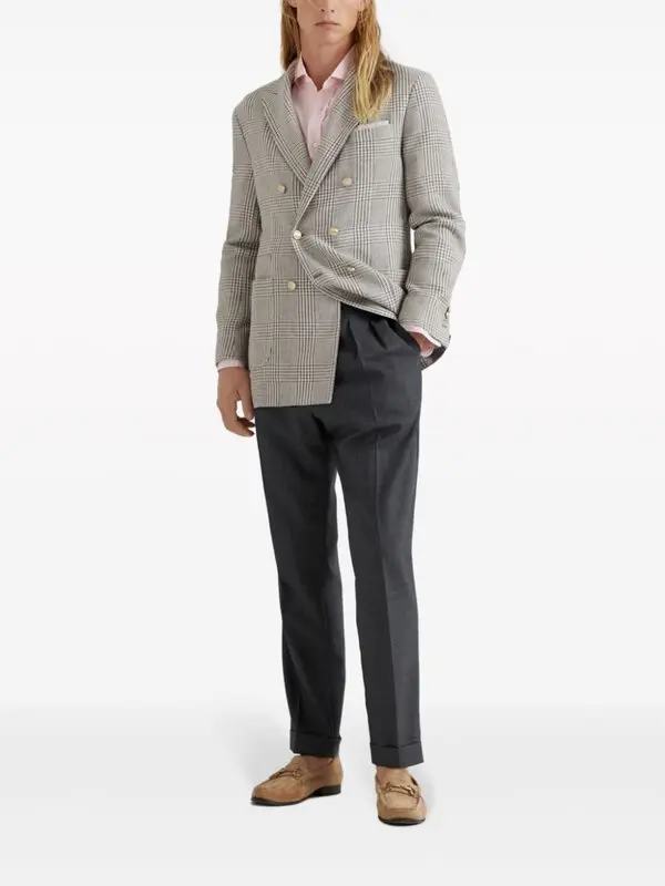 Brunello Cucinelli Puppytooth Double-breasted Blazer