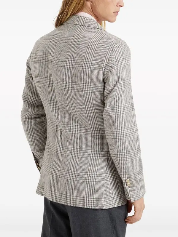 Brunello Cucinelli Puppytooth Double-breasted Blazer