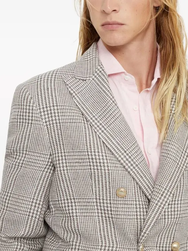 Brunello Cucinelli Puppytooth Double-breasted Blazer