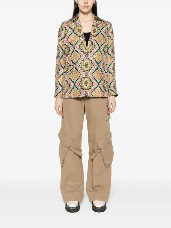 Etro Floral-print Silk Blazer - Green