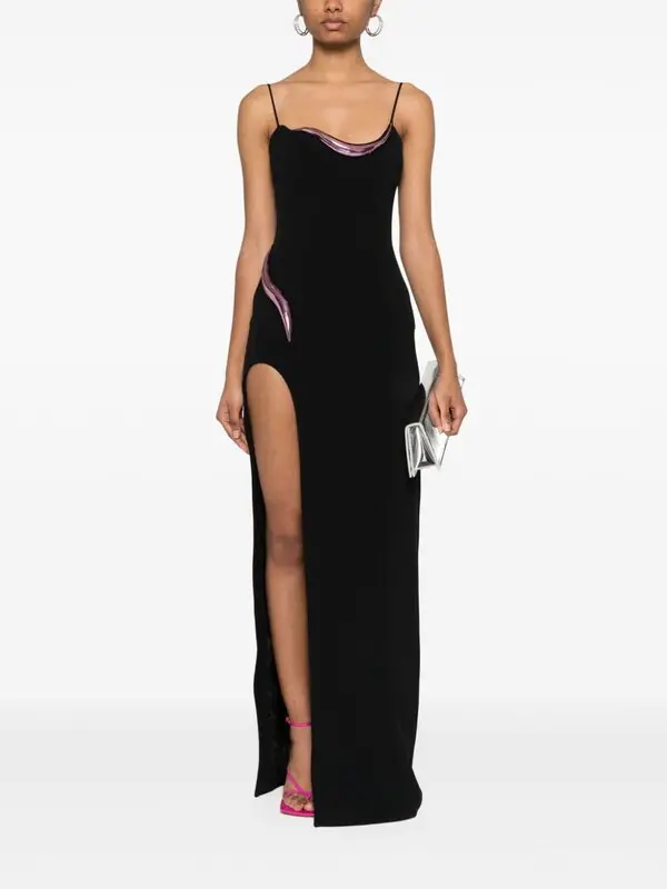 David Koma Metallic-appliqué Maxi Dress