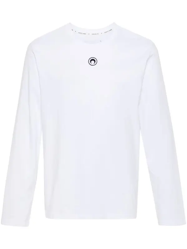 MARINE SERRE Crescent Moon Long-sleeve T-shirt - White