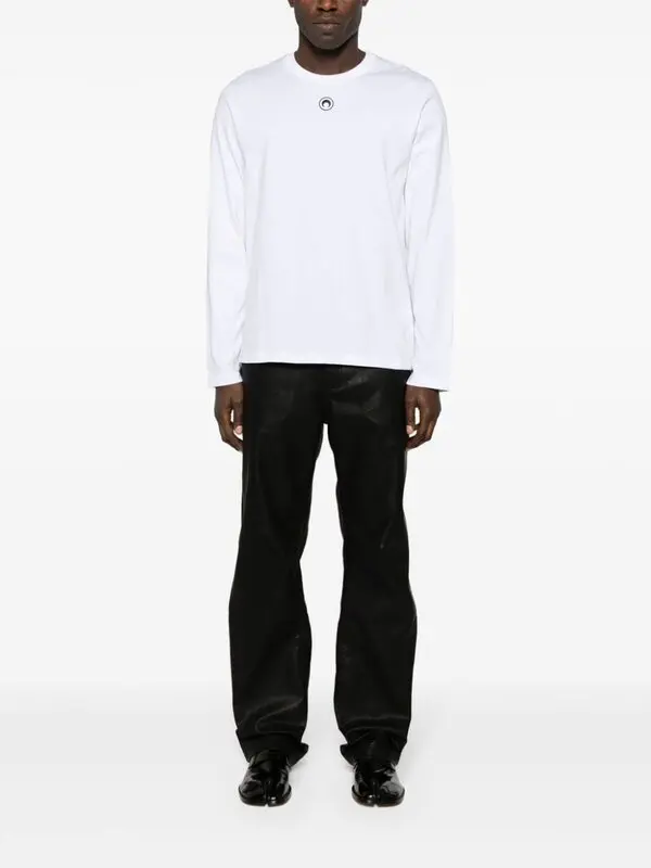 MARINE SERRE Crescent Moon Long-sleeve T-shirt - White