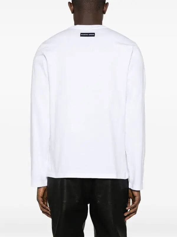 MARINE SERRE Crescent Moon Long-sleeve T-shirt - White