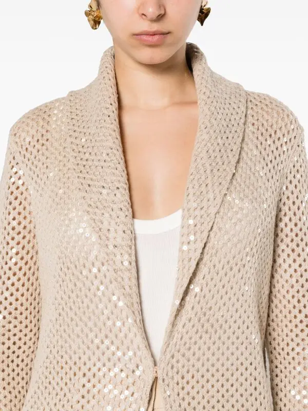 Ralph Lauren Sequinned Cashmere Cardigan-coat