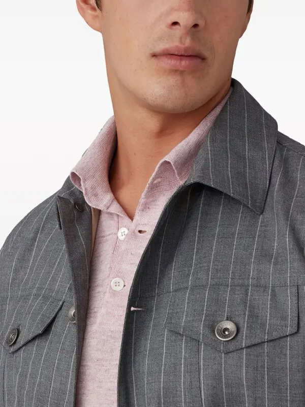 Brunello Cucinelli Striped Denim Jacket