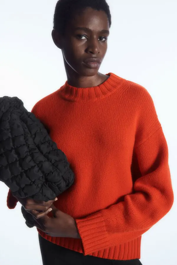 Cos Chunky Pure Cashmere Crew-neck Sweater - Orange