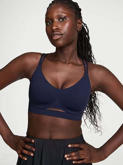 Victoria's Secret Vsx Elevate™ Strappy-comfort Sports Bra - Blue
