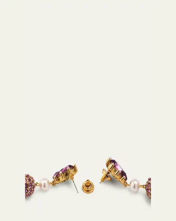 Oscar De La Renta Cactus With Pearly Bead And Ball Earrings