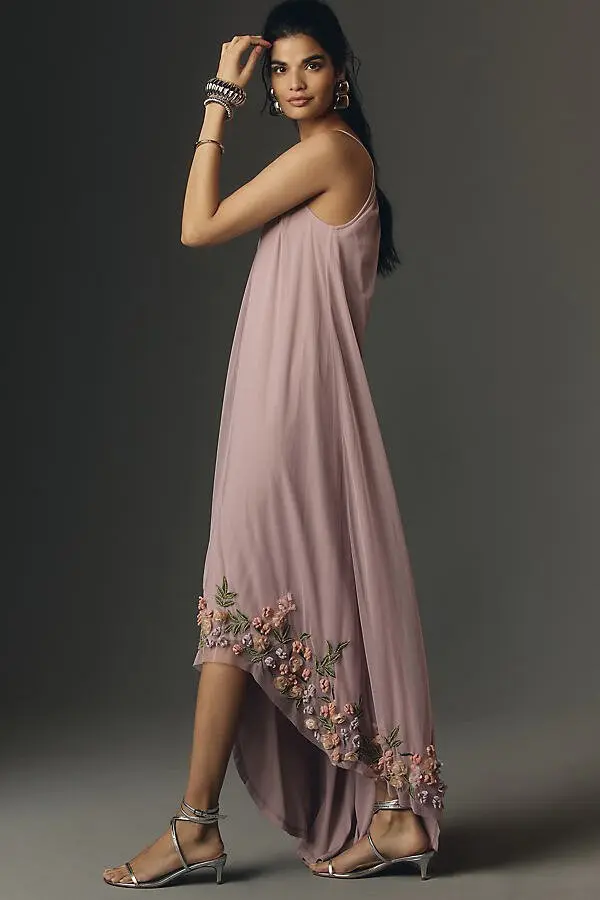 Mac Duggal One-Shoulder Embroidered Shift Dress In Pink - 43% Off |  Editorialist