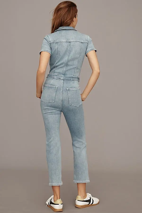 Good American Fit For Success Jumpsuit In Medium Wash Denim - Blue274