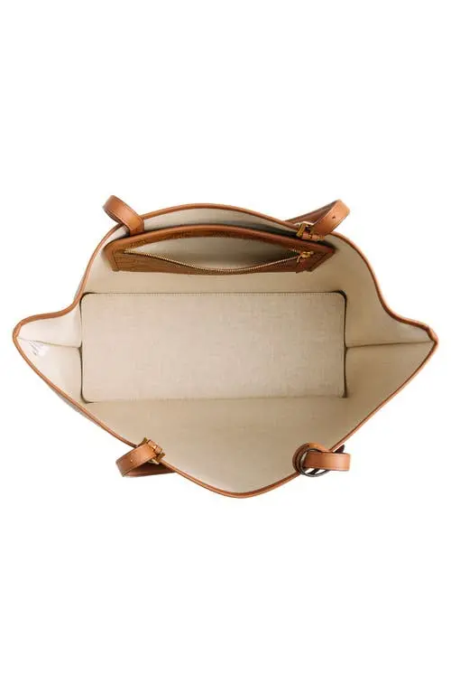 Mcm Himmel Lauretos Coated Canvas Shopper Bag - Cognac