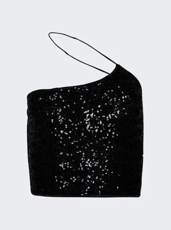 OSÃ©REE Sequined One-shoulder Top