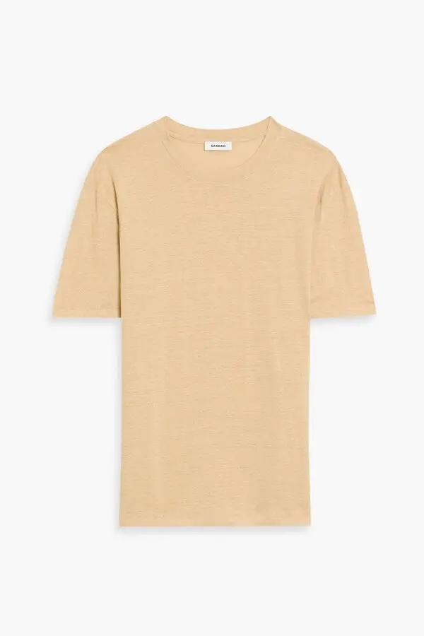 Sandro Linenjersey Tshirt - Sand