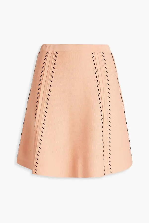 Sandro Pointelle-knit Mini Skirt - Peach