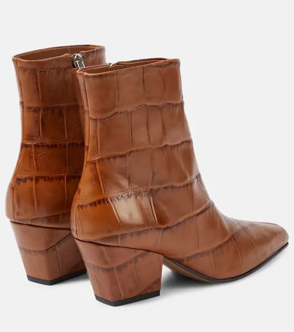 Paris Texas Jane Croc-effect Leather Boots - Brown