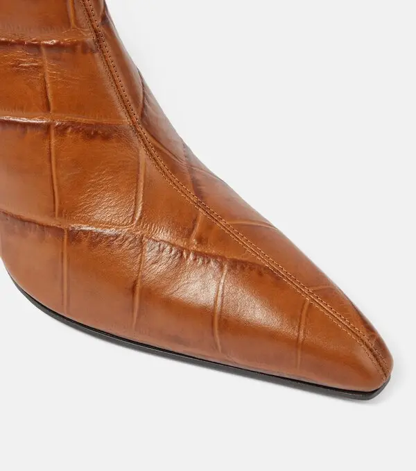 Paris Texas Jane Croc-effect Leather Boots - Brown