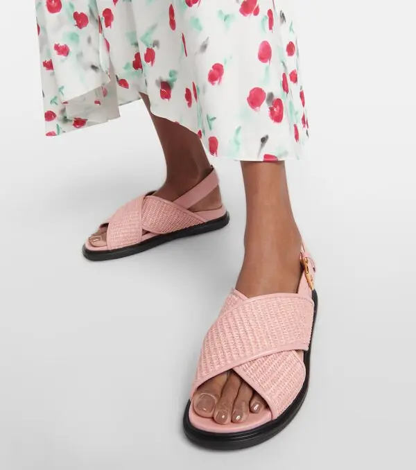 Marni Fussbet Raffia-effect Sandals