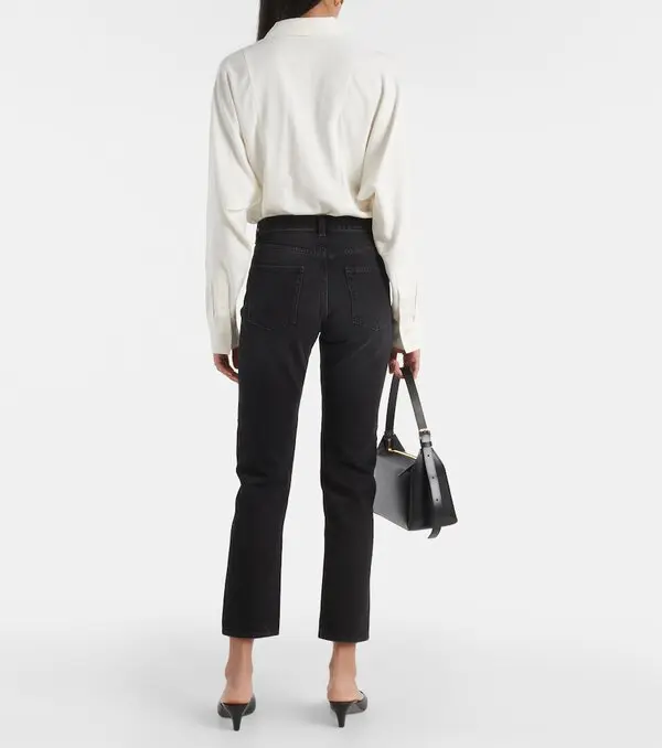 TOTEME Mid-rise Cropped Jeans - Black