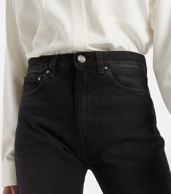 TOTEME Mid-rise Cropped Jeans - Black