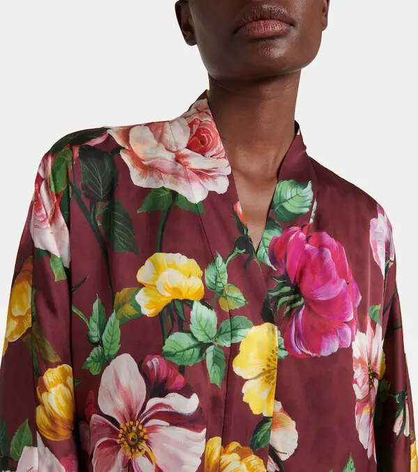 Dolce & Gabbana Printed Silk Maxi Dress