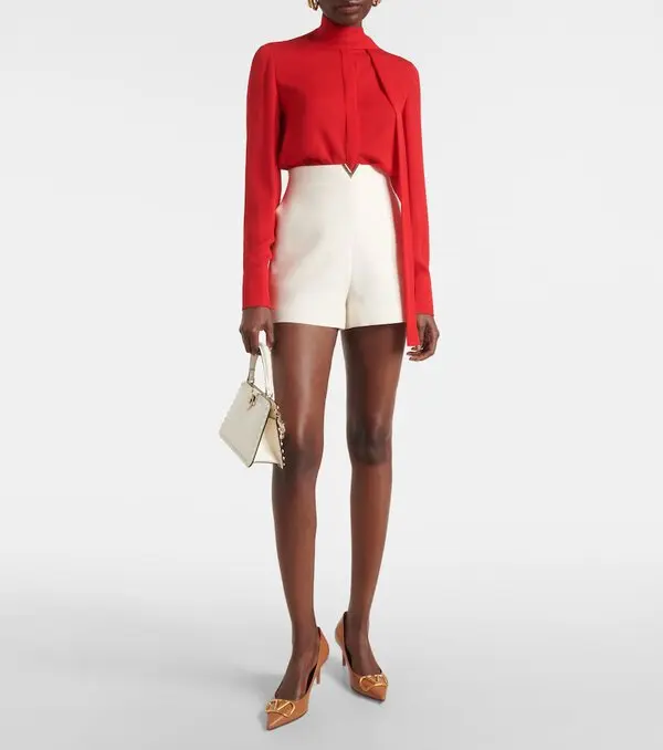 Valentino Garavani Bow-detail Silk Blouse - Red