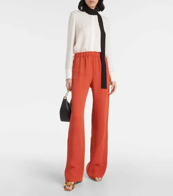 Valentino Garavani Cady Couture Wide-leg Pants