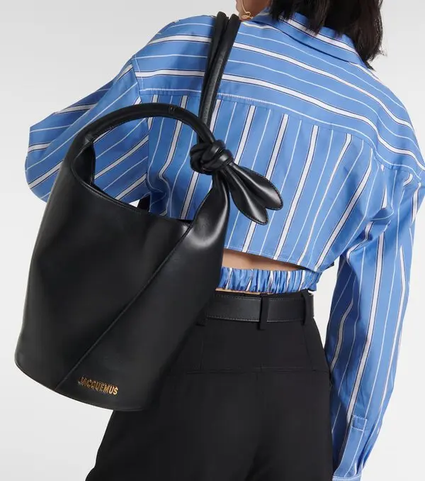 Jacquemus Le Petit Tourni Leather Bucket Bag