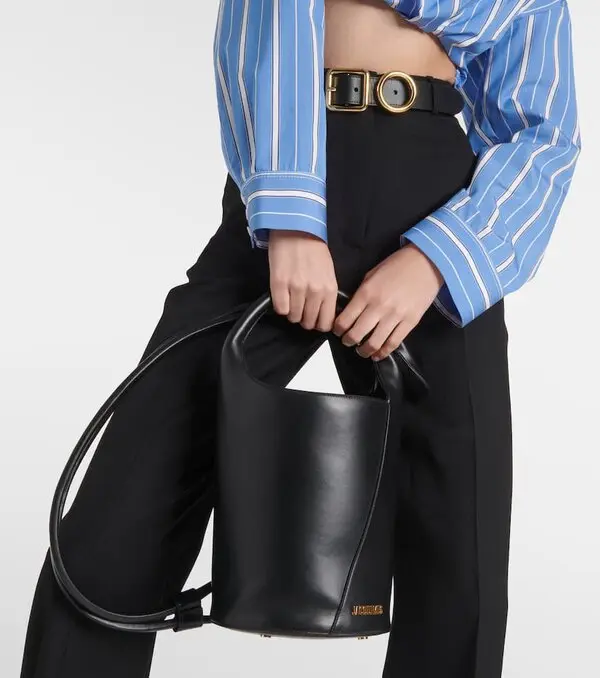 Jacquemus Le Petit Tourni Leather Bucket Bag