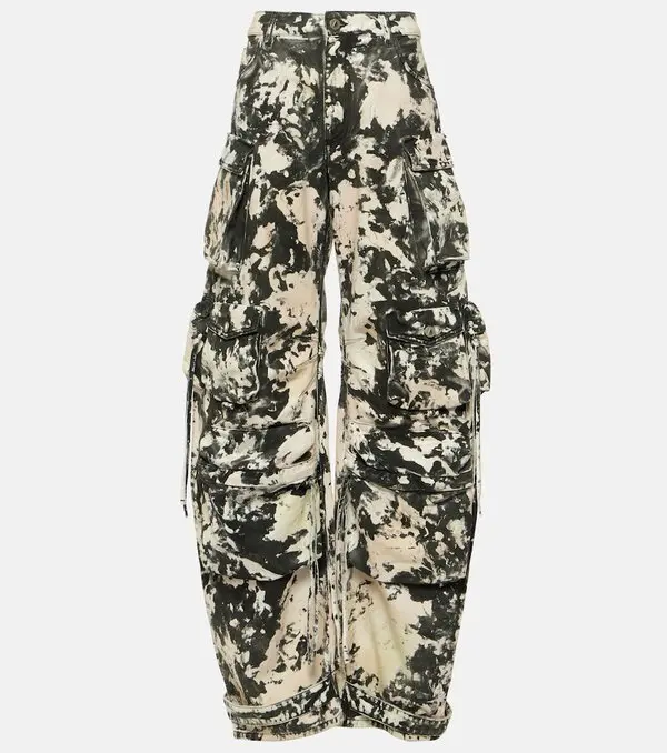 Attico Fern Printed Cargo Jeans - Multicoloured