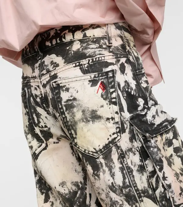 Attico Fern Printed Cargo Jeans - Multicoloured