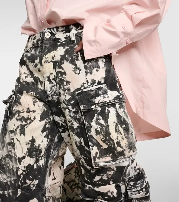 Attico Fern Printed Cargo Jeans - Multicoloured
