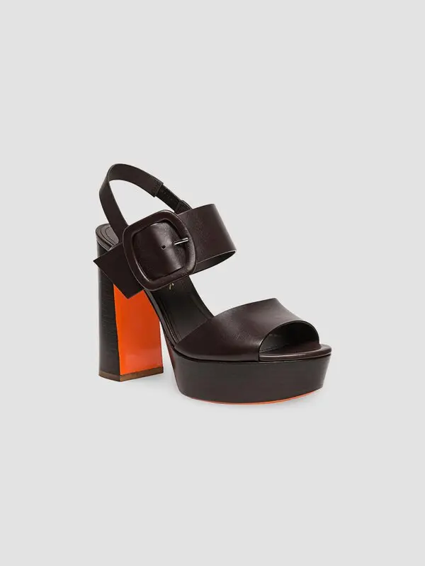Santoni Bruxel 105mm Leather Platform Sandals
