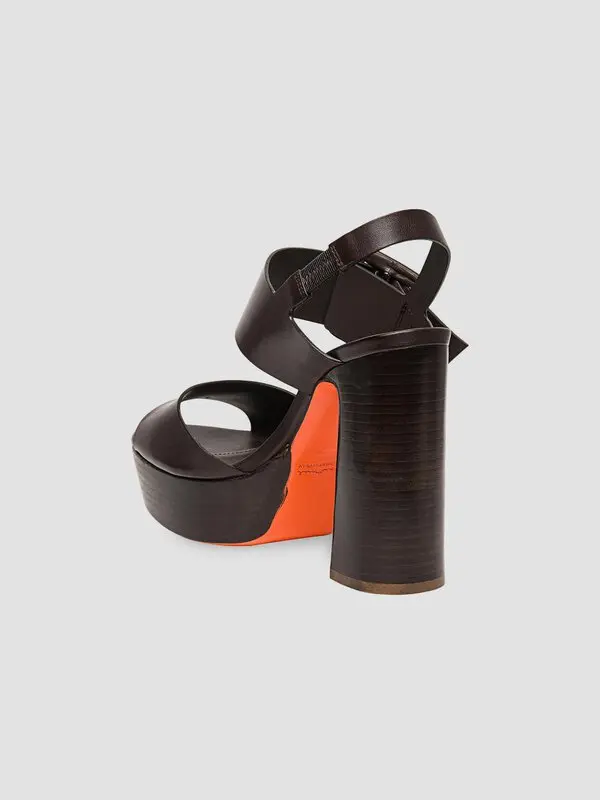 Santoni Bruxel 105mm Leather Platform Sandals