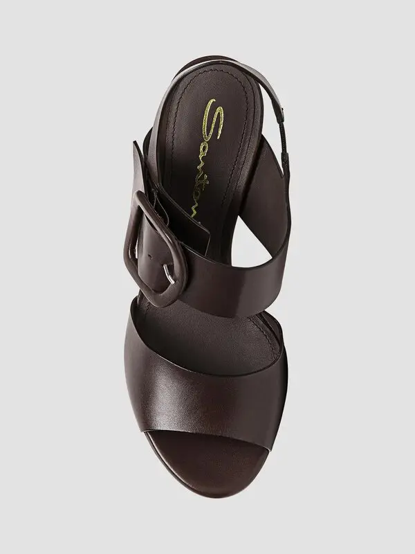 Santoni Bruxel 105mm Leather Platform Sandals