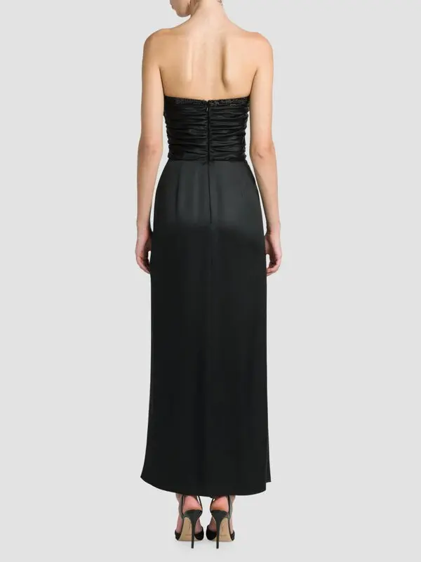 Giorgio Armani Strapless Gathered Silk Gown