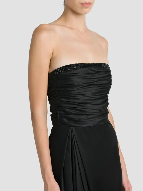 Giorgio Armani Strapless Gathered Silk Gown