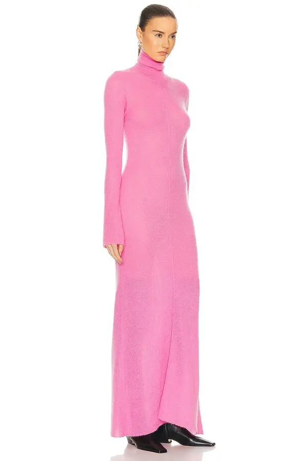 Zeynep ArAy Soft Touch Turtleneck Maxi Dress In Pink - 68% Off |  Editorialist