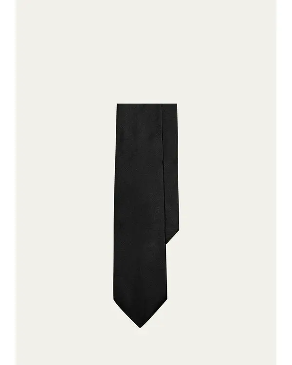 Ralph Lauren Purple Label Peau De Soie Neck Tie - Black