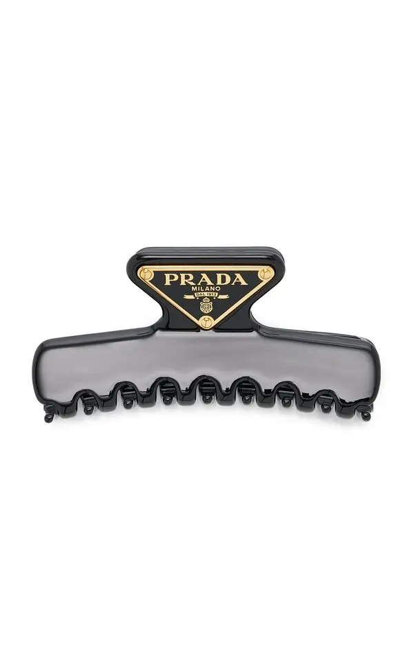 Prada Metal Hair Clip Black Editorialist
