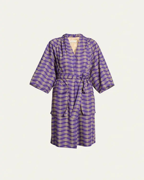 Dries Van Noten Debrasa Abstract-print Belted Dress