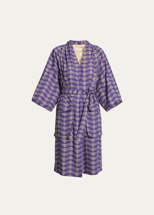 Dries Van Noten Debrasa Abstract-print Belted Dress